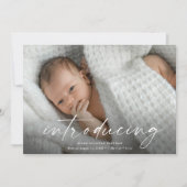 Script Introducing Baby Photo Thank You Card | Zazzle