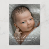 Script Introducing Baby Photo Thank You Postcard | Zazzle