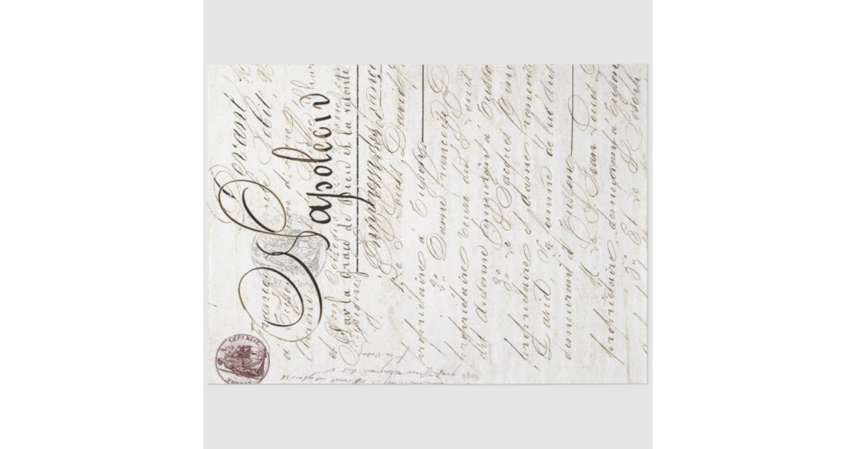 Script Junk Journal Background Decoupage Sheet | Zazzle