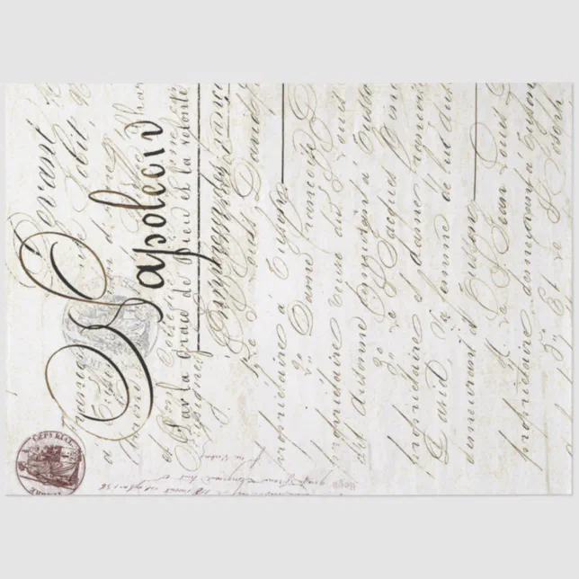 Script Junk Journal Background Decoupage Sheet | Zazzle