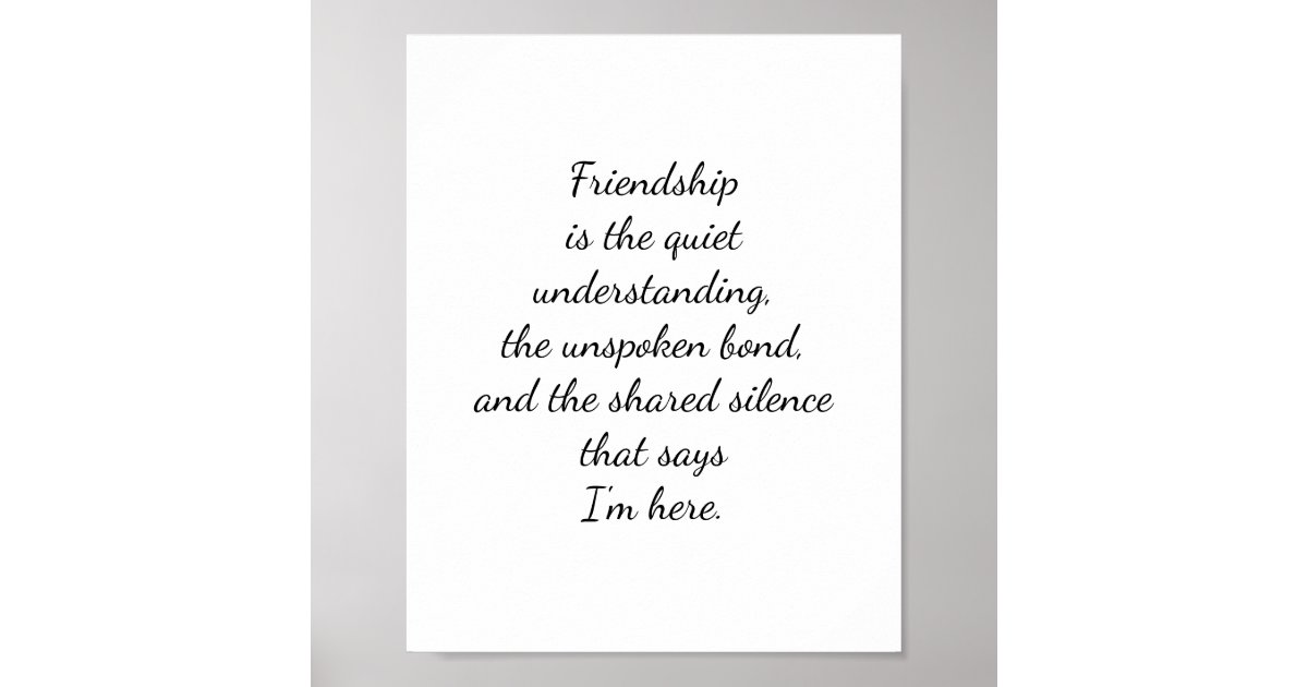Script Lettering Friendship Quote Art Poster | Zazzle