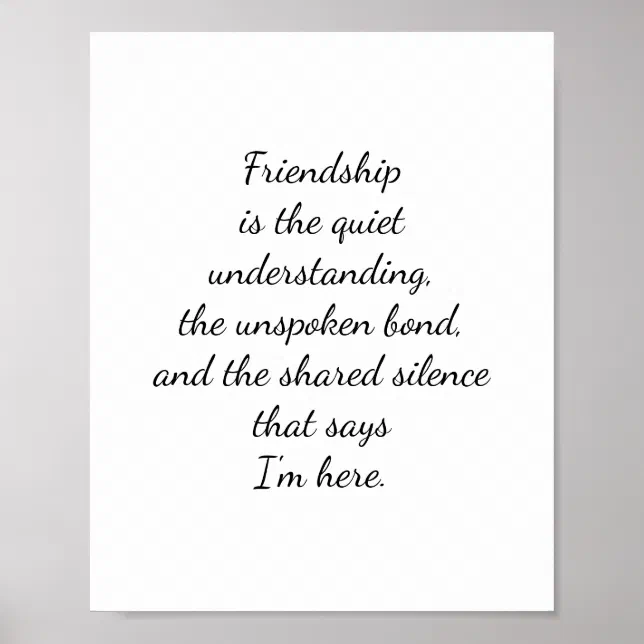Script Lettering Friendship Quote Art Poster | Zazzle