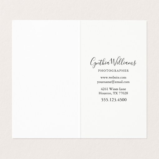 Script Lettering Modern Photography Business Card | Zazzle