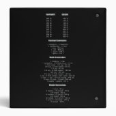 Script Measurement Conversion Chart Recipe 3 Ring Binder | Zazzle