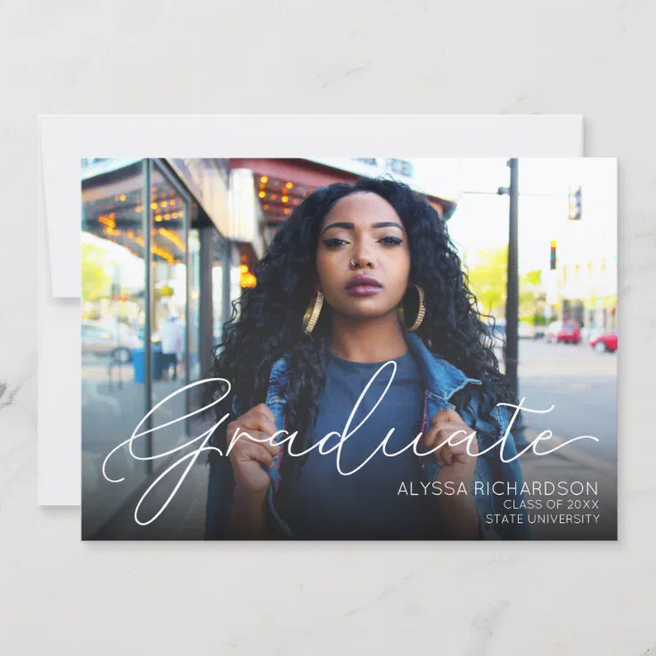 Script Mod Photo Graduation Party Invitation | Zazzle