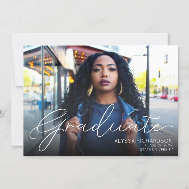 Script Mod Photo Graduation Party Invitation | Zazzle