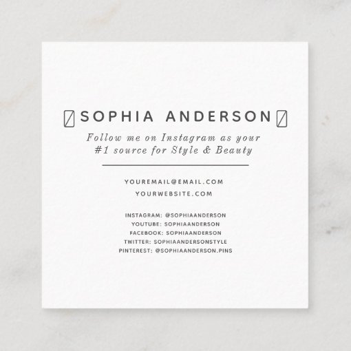Script Modern Chic Photo Lilac Purple Social Media Calling Card | Zazzle