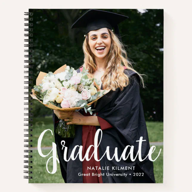 Script Modern Graduate Photo Graduation Guest Book | Zazzle