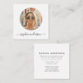 Script Modern Minimal Simple Photo Social Media Calling Card | Zazzle