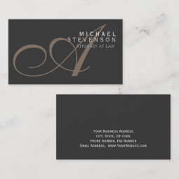 Script Monogram Attorney at Law Business Card | Zazzle