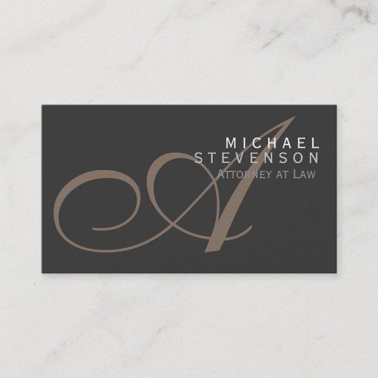 Script Monogram Attorney at Law Business Card | Zazzle