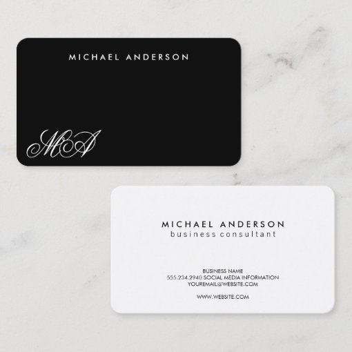 Script Monogram Business Card | Zazzle