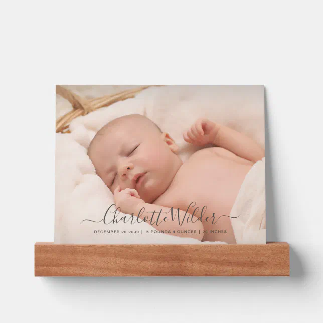 Script Name Baby Photo And Picture Ledge | Zazzle