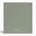 Script Name Monogram Sage Green Modern Minimalist 3 Ring Binder | Zazzle