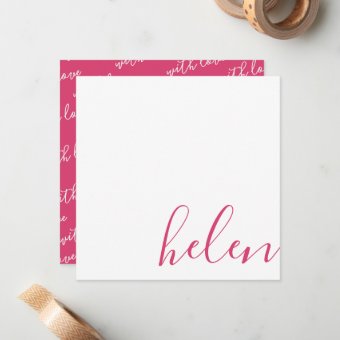 Script Name Note Card | Zazzle