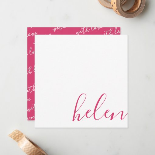 Script Name Note Card | Zazzle