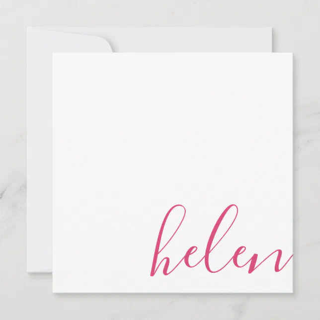 Script Name Note Card | Zazzle