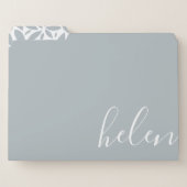 Script Name Personalized White on Grey Elegant File Folder | Zazzle