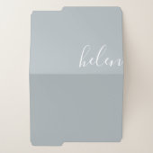 Script Name Personalized White on Grey Elegant File Folder | Zazzle
