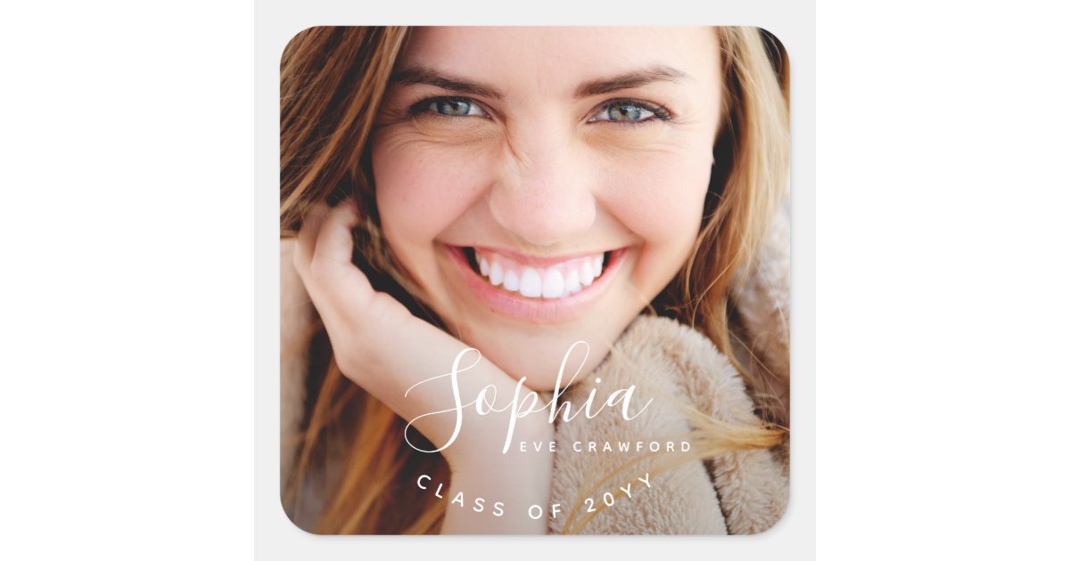 SCRIPT NAME SQUARE STICKER | Zazzle