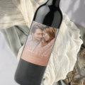 Script Names Photo Overlay Terracotta Wedding Wine Label | Zazzle