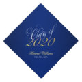 Script Navy Blue Faux Gold Class of 2020 Graduation Cap Topper | Zazzle