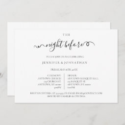 Script Night Before Rehearsal Dinner Invitation | Zazzle