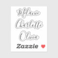 Script Personalized Bridesmaid's Name stickers | Zazzle