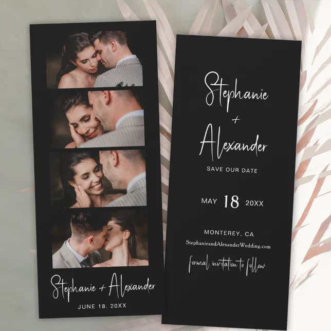 Script Photo Booth Bookmark Wedding Save the Date | Zazzle