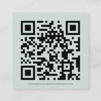 Script QR Code Mint Green Wedding RSVP Enclosure Card | Zazzle