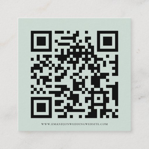 Script QR Code Mint Green Wedding RSVP Enclosure Card | Zazzle