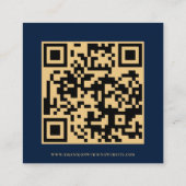 Script QR Code Wedding Gold Navy Blue RSVP Enclosure Card | Zazzle