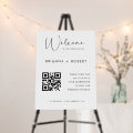 Script QR Code Wedding Program White Welcome Sign | Zazzle
