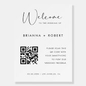 Script QR Code Wedding Program White Welcome Sign | Zazzle