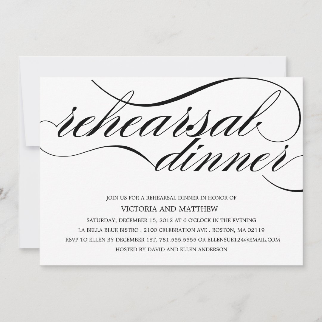 SCRIPT | REHEARSAL DINNER INVITATION | Zazzle