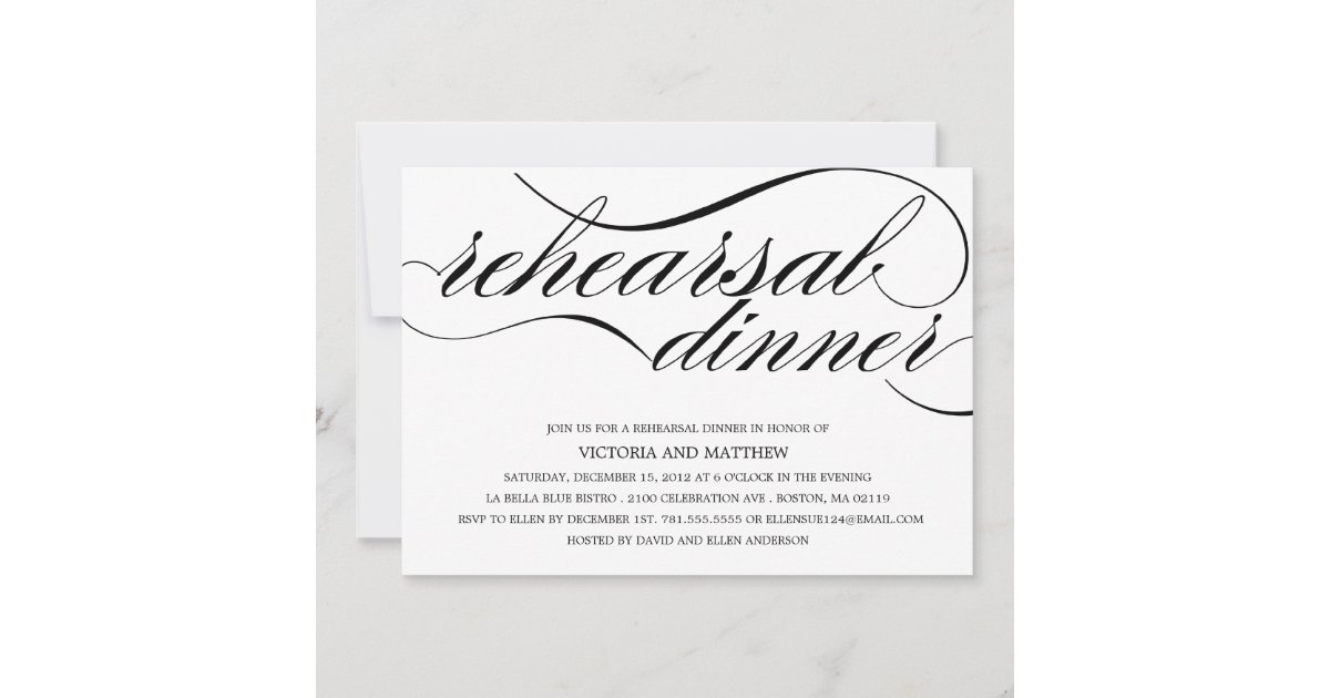 SCRIPT | REHEARSAL DINNER INVITATION | Zazzle