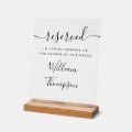 Script Reserved Father Of The Bride Memorial Acrylic Sign | Zazzle