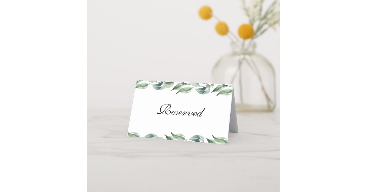 Script Reserved Personalized Wedding Place Card | Zazzle