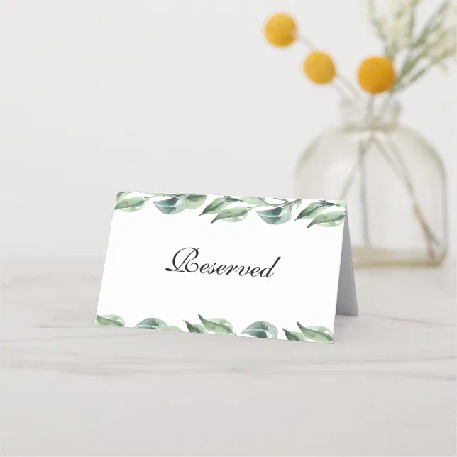 Script Reserved Personalized Wedding Place Card | Zazzle