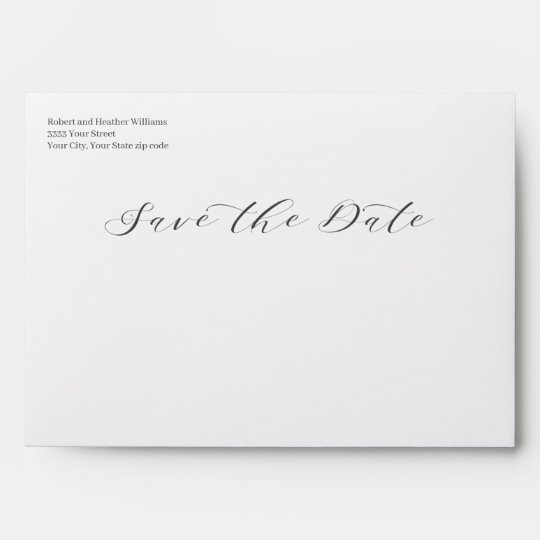 Script Save the Date with Return Address Envelope | Zazzle.com