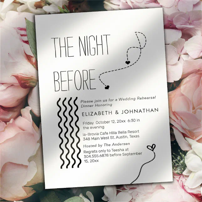 Script Text Minimal The Night Before Invitation | Zazzle