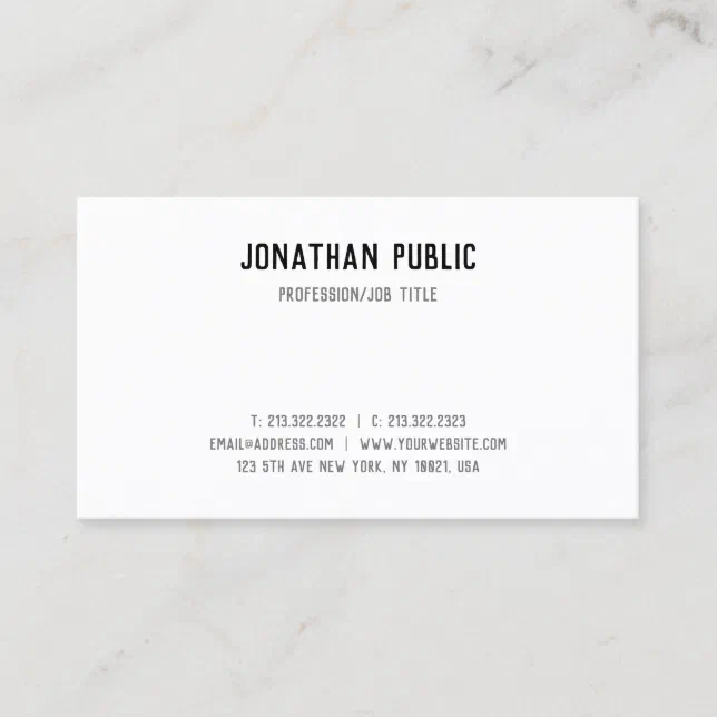 Script Text Simple Template Elegant Professional Business Card | Zazzle