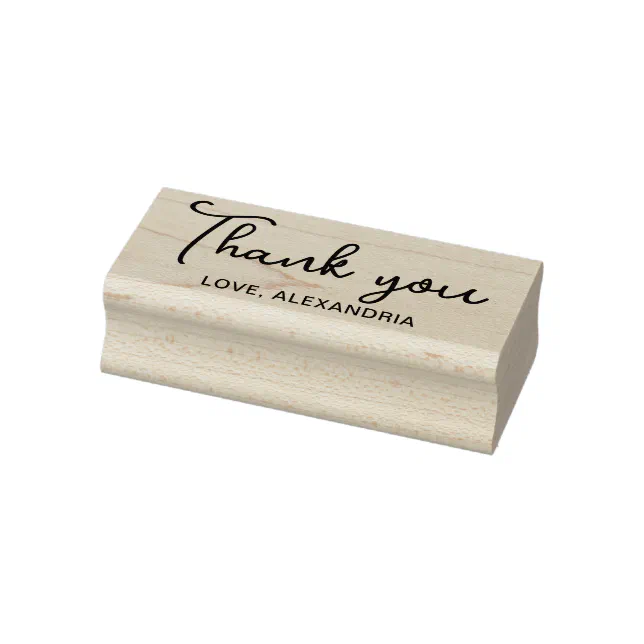 Script Thank You Name Self-inking Stamp | Zazzle