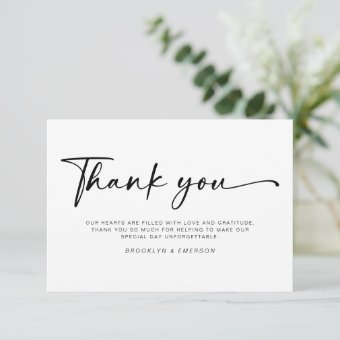 Script Thank You Photo Wedding Thank You Card | Zazzle