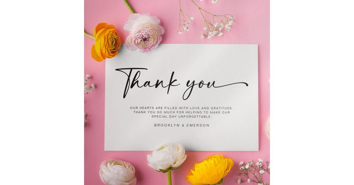 Script Thank You Wedding | Zazzle