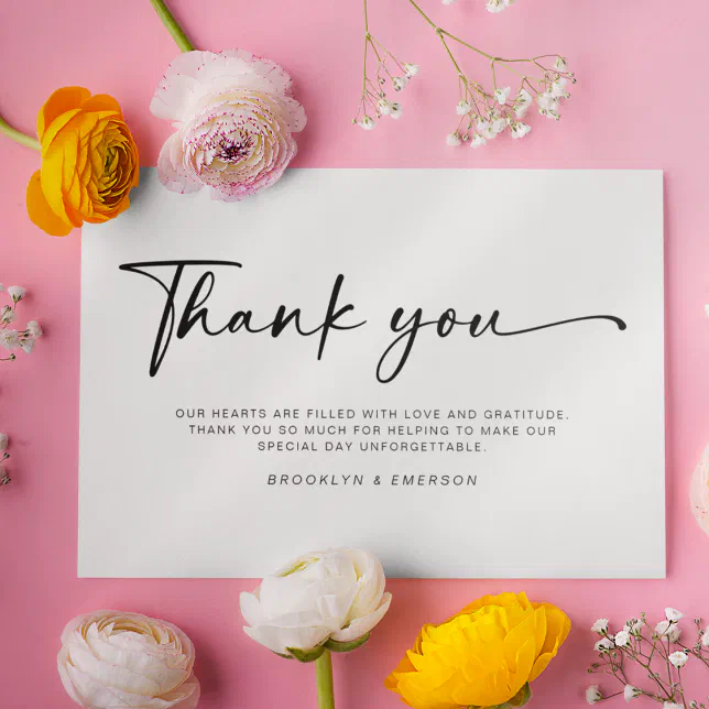 Script Thank You Wedding | Zazzle