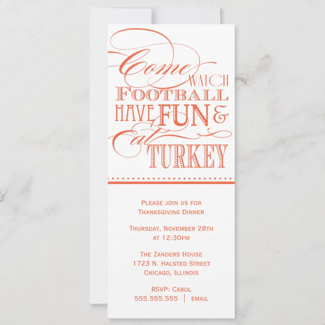 Script Thanksgiving Dinner Invitation | Zazzle