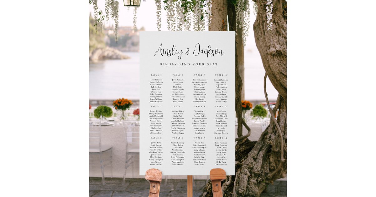 Script Title EDITABLE COLOR Seating Chart Canvas | Zazzle