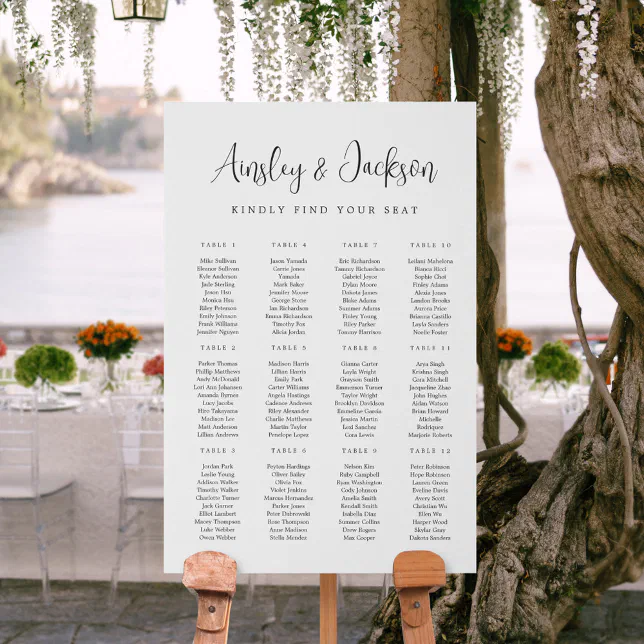Script Title EDITABLE COLOR Seating Chart Canvas | Zazzle