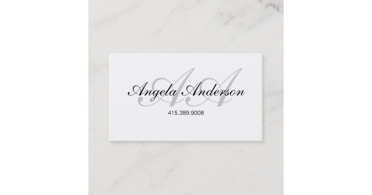 Script Typographic Name And Initials Business Card | Zazzle